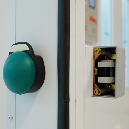 Service Door Handle with Anti-panic Push Button